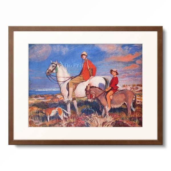 Artist: Watson, George Spencer,1869-1934 Imagetitle: Hilda and Mary at Studland Bay, Dorset. Ca. 1940 Dimensions: 71 x 9...