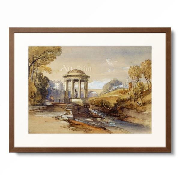 Artist: Leitch, William Leighton,1803-1883 Imagetitle: St Bernard's Well, Water of Leith, near Edinburgh, Scotland. Dime...