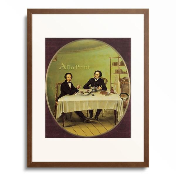 Artist: Alekseev, Nikolai,1813-1880 Imagetitle: Pushkin and Gogol. Dimensions: 28,2 x 24,8 cm Medium: Enamel,on copper L...