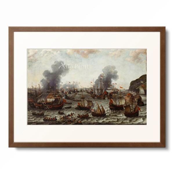 Artist: Willaerts, Adam,1577-1664 Imagetitle: The Battle of Gibraltar, between the Dutch and Spanish Fleets, 25th April ...