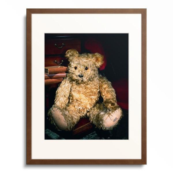Imagetitle: An Alpha Farnell teddy bear with golden mohair and large brown and black glass eyes. Circa 1930.