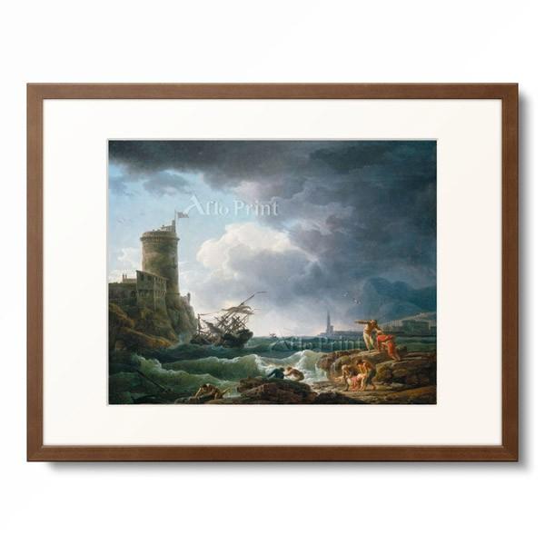 Artist: Vernet, Claude Joseph,1714-1789 Imagetitle: Schiffbruch im Sturm vor einer Festung. 1769 Dimensions: 81,6 x 100 ...