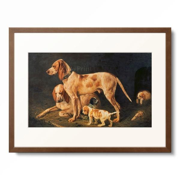 所蔵: トレチャコフ美術館Artist: Gorbunov, Alexander,1855-1912 Imagetitle: Hundefamilie (Diana). 1881. Dimensions: 91,6 x 142,9 cm L...