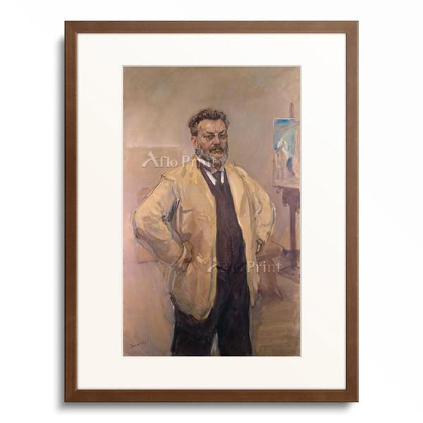 作家名：マックス・スレフォークト (1868年-1932年)国籍：ドイツ ジャンル ：印象派 Artist: Slevogt, Max,1868-1932 Imagetitle: Large self-portrait in front o...