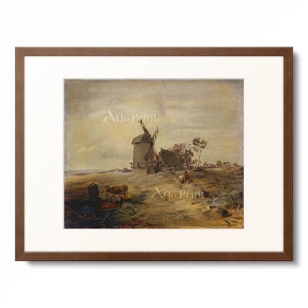 Artist: Busch, Wilhelm,1832-1908 Imagetitle: Landschaft mit Windmuhle (oder: Flachlandschaft). Location: Stadel Museum, ...