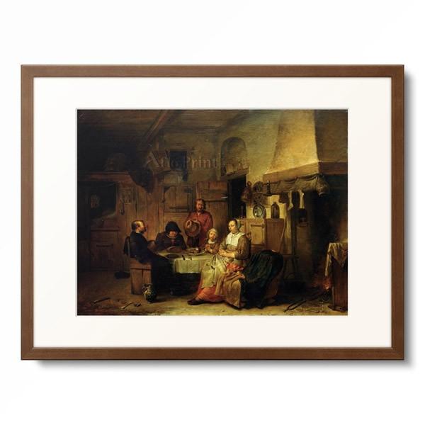 Artist: Heemskerck, Egbert van,1634/35-1704 Imagetitle: Eine vor der Mahlzeit betende Familie. 1667 Dimensions: 47,6 x 6...
