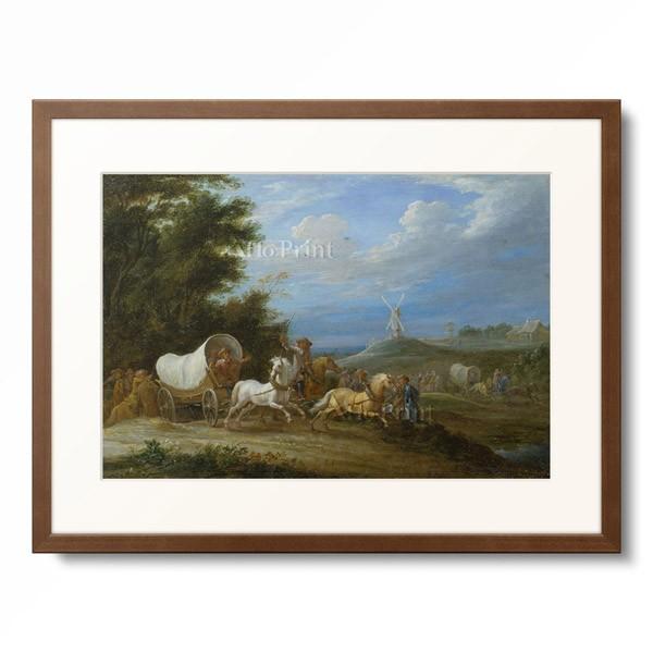 Artist: Hondt, Lambert de,vor 1620-1665 Imagetitle: Landschaft mit dem Uberfall einer Reitertruppe auf einen Planwagen. ...