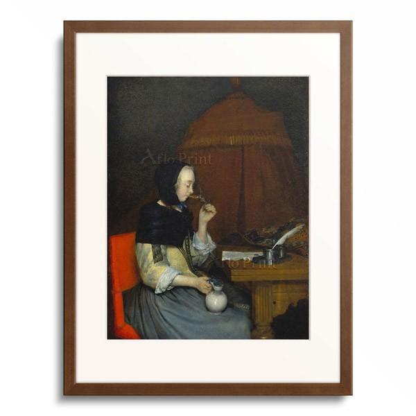オランダの画家ジャンル: バロックArtist: Borch, Gerard ter,1617-1681 Imagetitle: Lady with Wine Glass. Dimensions: 38,9 x 29,7 cm Medium...