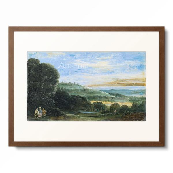 Artist: Elsheimer, Adam (Art des....),1578-1610 Imagetitle: Landscape with walk to Emmaus. Dimensions: 10,7 x 18,4 cm Me...