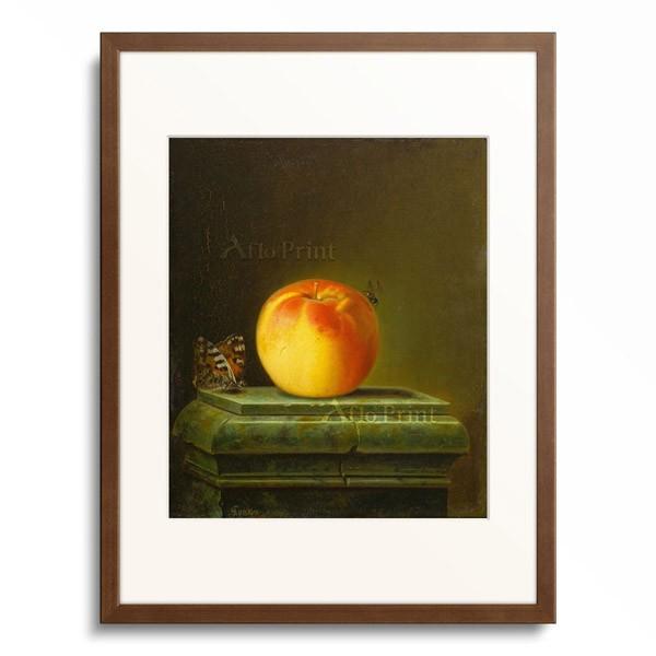 Artist: Juncker, Justus,1703-1767 Imagetitle: Still-life with apples and insects. 1765 Dimensions: 25,8 x 21,5 cm Medium...
