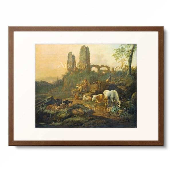 Artist: Roos, Johann Heinrich,1631-1685 Imagetitle: Ruhende Hirtenfamilie bei einer antiken Ruine. Dimensions: 100,5 x 1...