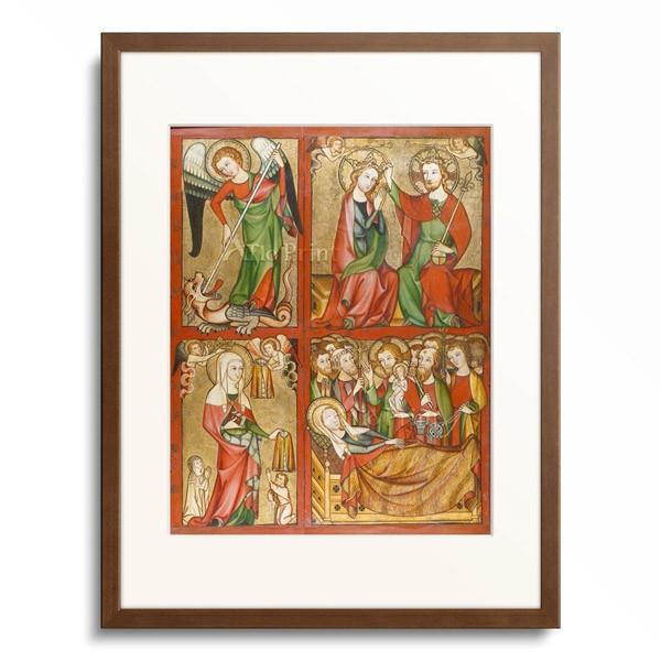 Artist: Master, Rhenish,active ca. 1330 Imagetitle: Altenberg Altarpiece (right wing): St. Michael, Coronation of the Vi...