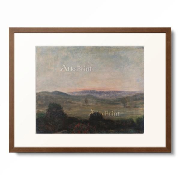 Artist: Steinhausen, Wilhelm,1846-1924 Imagetitle: Morning star. Vast landscape in twilight atmosphere. Dimensions: 58,7...