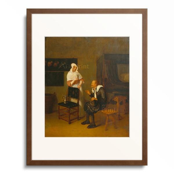 Artist: Brekelenkam, Quirin G.van,um1620-1668 Imagetitle: Wirtshausszene mit bejahrtem Gast und Schankmagd. 1661. Medium...