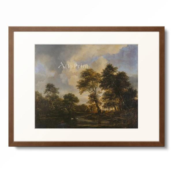 Artist: Ruisdael, Jacob Isaacksz van,1628/29-1682 Imagetitle: Waldsee mit zwei Schwanen. Dimensions: 45,6 x 55,8 cm Loca...