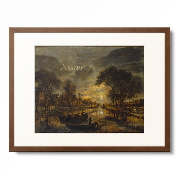 Artist: Neer, Aert van der,1603/04-1677 Imagetitle: Nachtliche Kanallandschaft mit Fischerbooten. Location: Stadel Museu...