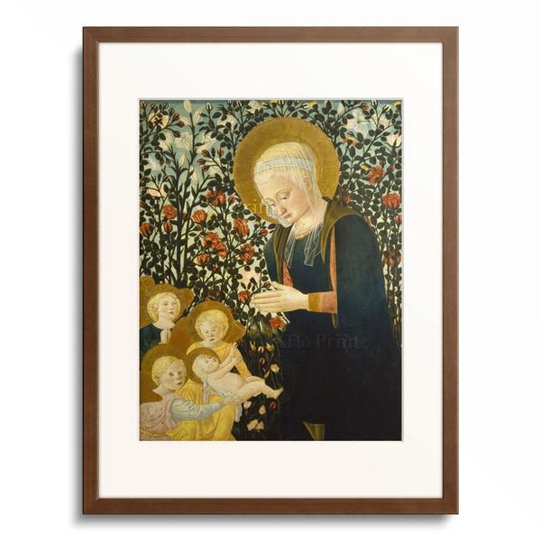 Artist: Pier Francesco Fiorentino, Pseudo,15. Jahrhundert Imagetitle: Maria mit dem Kinde und Engeln im Rosenhag. Dimens...