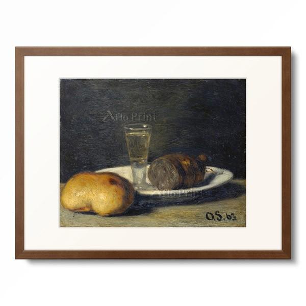 Artist: Scholderer, Otto Franz,1834-1902 Imagetitle: Breakfast still life with jigger. 1863 Dimensions: 20 x 24,6 cm Med...