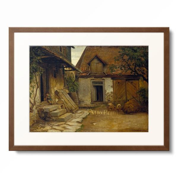 Artist: Scholderer, Otto Franz,1834-1902 Imagetitle: Farmyard in Kronberg/Taunus. Dimensions: 55 x 75 cm Location: Stade...