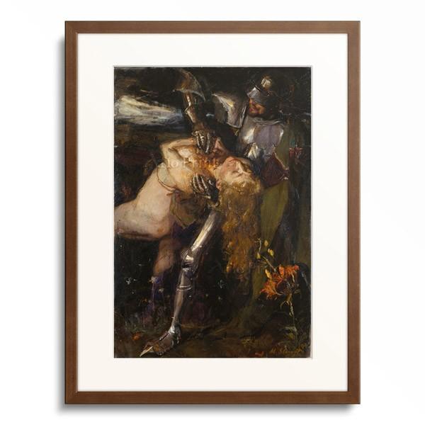 作家名：マックス・スレフォークト (1868年-1932年)国籍：ドイツ ジャンル ：印象派 Artist: Slevogt, Max,1868-1932 Imagetitle: Frau Aventiure. 1894. Dimensio...