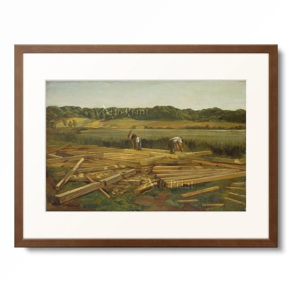 Artist: Trubner, Wilhelm,1851-1917 Imagetitle: Zimmermannsplatz am Wesslinger See. Dimensions: 45 x 69 cm Location: Stad...