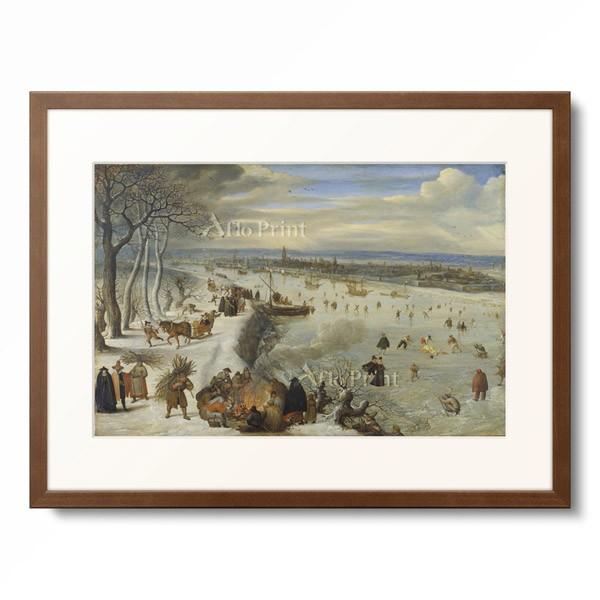 Artist: Valckenborch, Lucas I. van,about 1535-1597 Imagetitle: View of Antwerp and the frozen river Schelde. Dimensions:...