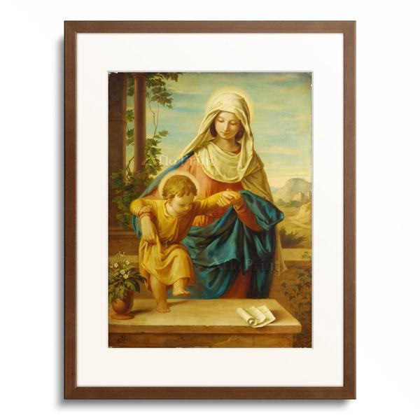 Artist: Veit, Philipp,1793-1877 Imagetitle: Maria lehrt das Christkind laufen. 1858. Dimensions: 97,2 x 71,8 cm Medium: ...