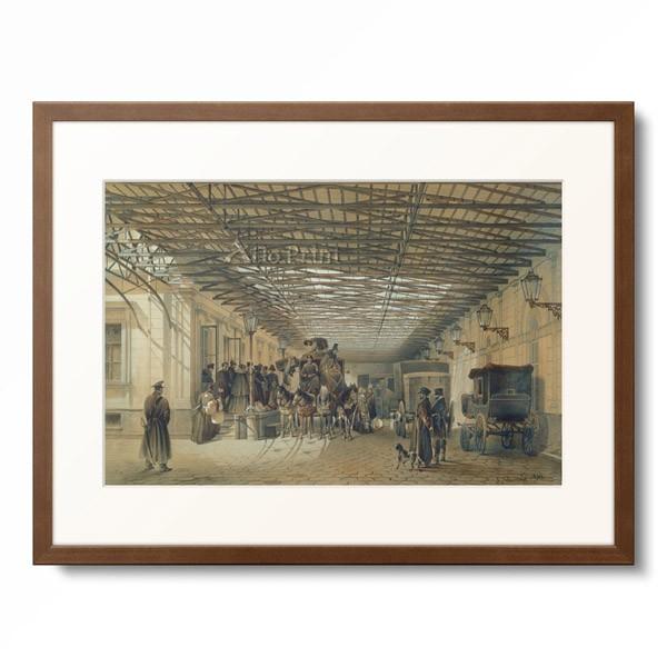 Artist: Premazzi, Ludwig (Louis),1814-1891 Imagetitle: Die Abfahrt einer Postkutsche von der St.Petersburger Station. 18...