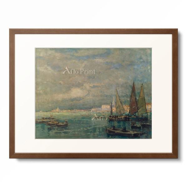 Artist: Hagemeister, Karl,1848-1933 Imagetitle: Blick auf Venedig mit Segelbooten. Dimensions: 51 x 71 cm Location: Kaun...