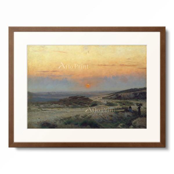 Artist: Lund, Carl Emil,1855-1928 Imagetitle: Sunset. Dimensions: 70 x 99,5 cm Location: Kaunas, Ciurlionis Museum