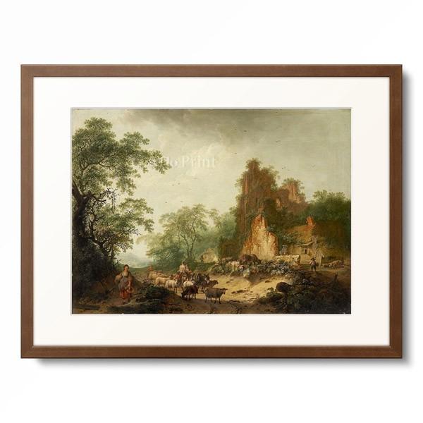 Artist: Meyer, Hendrik,1737-1793 Imagetitle: Landschaft mit Schafherde vor einem Bauernhaus in einer Ruine. Dimensions: ...
