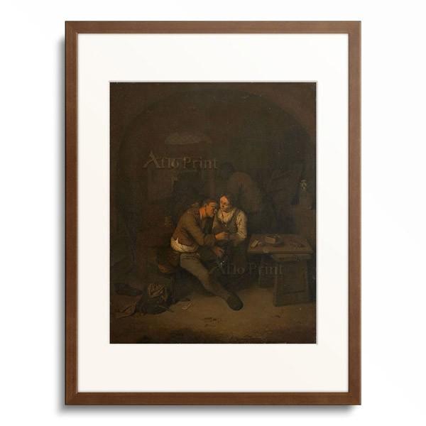 Artist: Bega, Cornelis,1631/32-1664 Imagetitle: Bauern und Schankmadchen in einem Wirtshaus. Dimensions: 35,9 x 28,4 cm ...