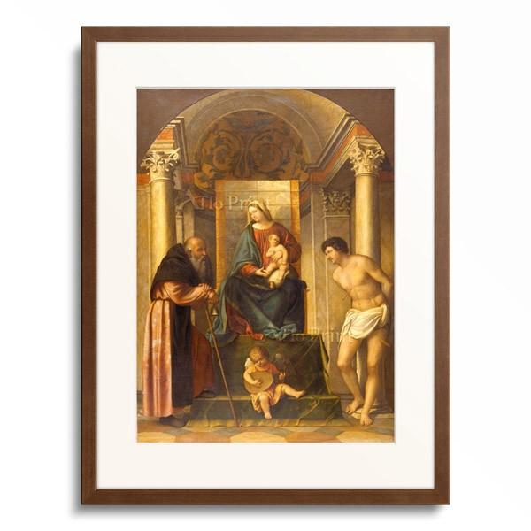 Artist: Moretto da Brescia,1498-1554,Umkreis Imagetitle: Thronende Madonna mit Kind und den Hll. Antonius Abbas und Seba...
