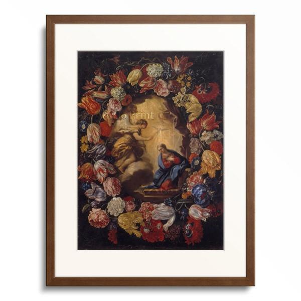 Artist: Maratti, Carlo,1625-1713 Imagetitle: Annunciation in a floral wreath. Dimensions: 101 x 75 cm Location: Kaunas, ...
