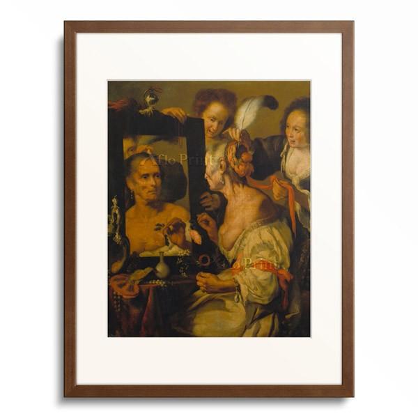 Artist: Strozzi, Bernardo (Il Capuccino),1581-1644 Imagetitle: Alte Kokotte vor dem Spiegel (Vanitas-Darstellung). Um 16...