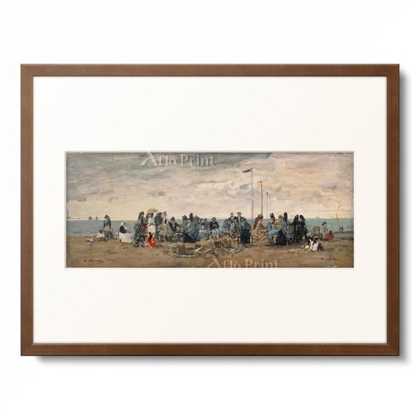 Artist: Boudin, Eugene,1824-1898 Imagetitle: Am Strand von Trouville. 1871. Dimensions: 19 x 46 cm Location: Moskau, Pus...