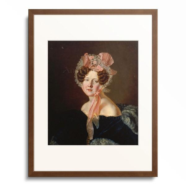 Artist: Lagrenee, Anthelme Francois,1774-1832 Imagetitle: Portrait of a lady with ruched hat. Dimensions: 68 x 59 cm Loc...