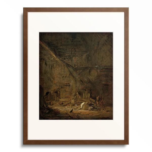 Artist: Ostade, Adriaen van,1610-1685 Imagetitle: Das Innere einer Scheune Dimensions: 27,2 x 22,8 cm Medium: Oil/Wood L...