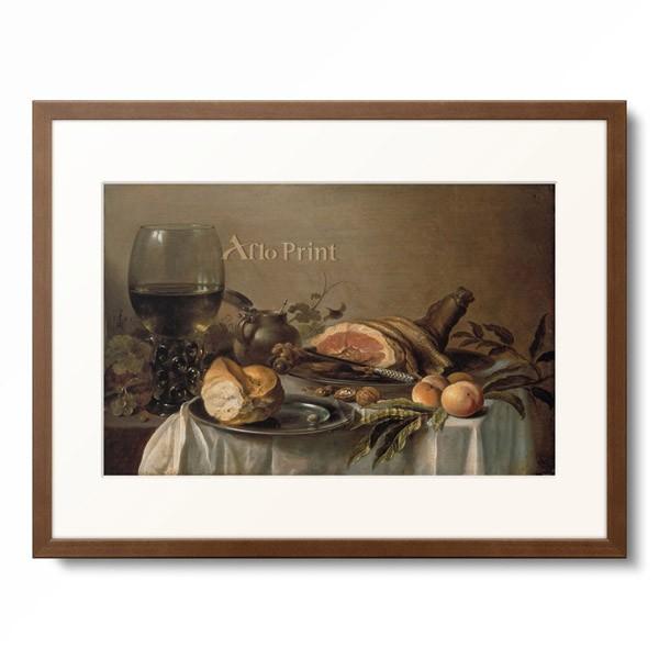 Artist: Claesz., Pieter,1596/97-1660 Imagetitle: Fruhstucks-Stillleben mit Schinken. 1616 Dimensions: 40 x 61 cm Locatio...