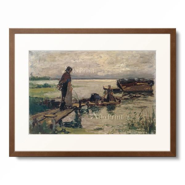 Artist: Israels, Joseph,1824-1911 Imagetitle: Am See-Ufer Dimensions: 31,2 x 47 cm Location: Kaunas, Ciurlionis Museum