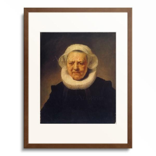 Artist: Rembrandt van Rijn (Workshop of) Imagetitle: Bildnis einer Frau mit weiser Haube. Dimensions: 64 x 52 cm Locatio...