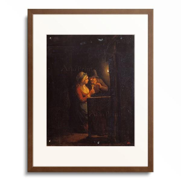 Artist: Schalcken, Godfried,1643-1706 Imagetitle: Mann und Frau im Gesprach bei offenem Licht Dimensions: 31 x 25 cm Loc...