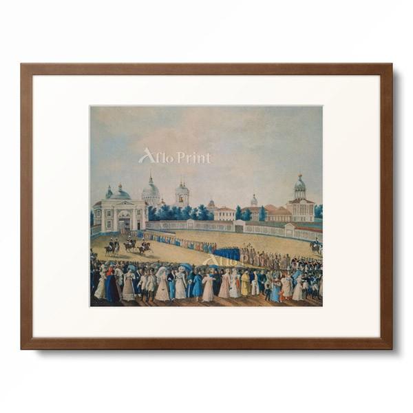 Artist: Anonymous Imagetitle: Besuch des Zaren Alexander I. im Kloster Alexander-Newsk. 1821. Dimensions: 26 x 30 cm Loc...