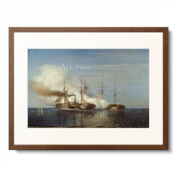Artist: Bogoljubov, Alexej Petrowitsch,1824-1896 Imagetitle: The frigate "Vladimir" defeats the Turkish ship "Pervaz Bak...