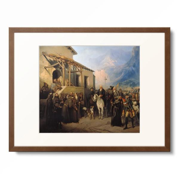Artist: Charlemagne, Adolf,1826-1901 Imagetitle: Feldmarschall A. Suvorov auf dem Sankt-Gotthard-Pass am 13.9.1799. 1855...