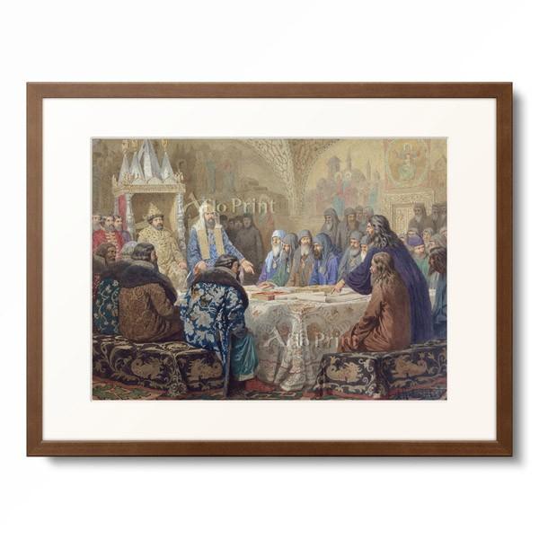 Artist: Kivschenko, Alexej,1851-1895 Imagetitle: Beginn der russischen Kirchen-Dissidenz 1634. 1880 Dimensions: 33 x 44 ...