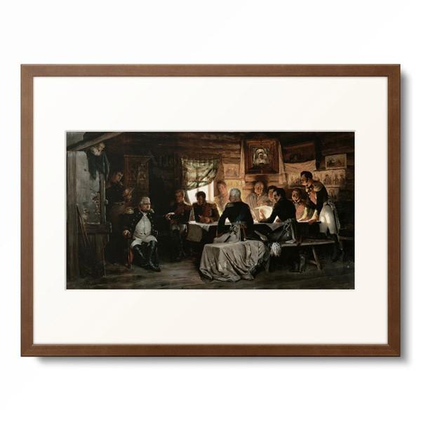 所蔵: トレチャコフ美術館Artist: Kivschenko, Alexej,1851-1895 Imagetitle: Lagebesprechung in Fili, 1812. 1882. Dimensions: 64 x 117 ...