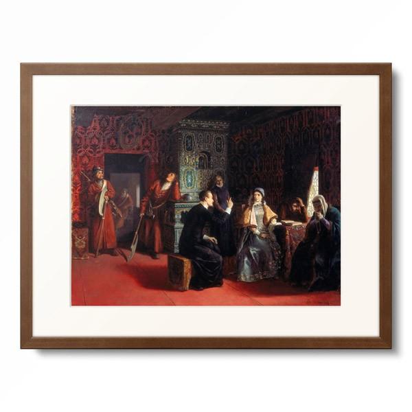 Artist: Klodt, Mikhail,1835-1914 Imagetitle: Marina Mniszech mit ihrem Vater im Arrest. 1883. Dimensions: 83 x 112 cm Lo...