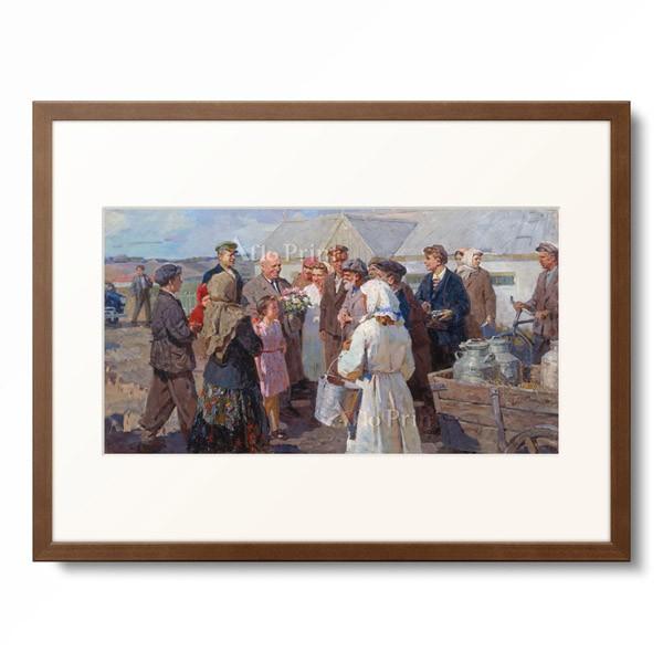 Artist: Kusnezow, G.I Imagetitle: Nikita Chruschtchow besucht die Region von Stavropol. Ende 1950-er Jahre. Dimensions: ...