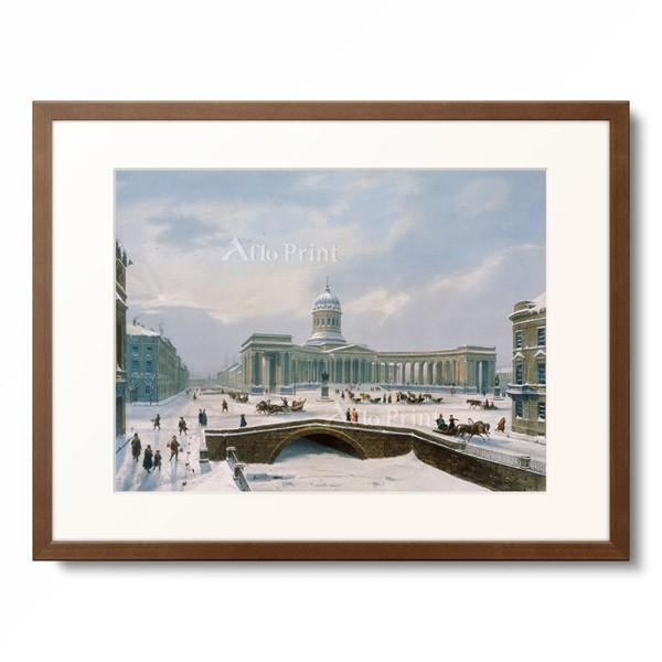 Artist: Arnout, Jules Imagetitle: The Kazan-Cathedral in St. Petersburg. 1840's Location: Moskau, Puschkin-Museum